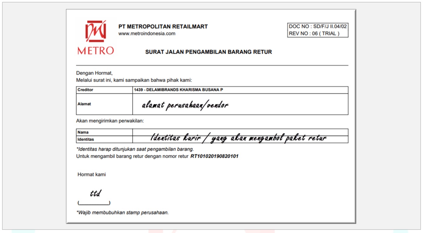 Mengambil Product Retur – Metro Smart Retail Help Center