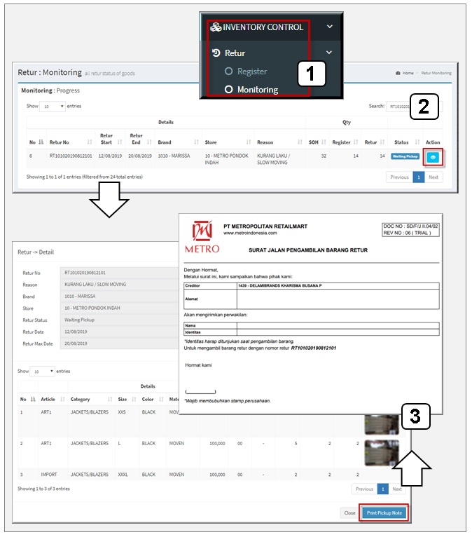 Mengambil Product Retur – Metro Smart Retail Help Center